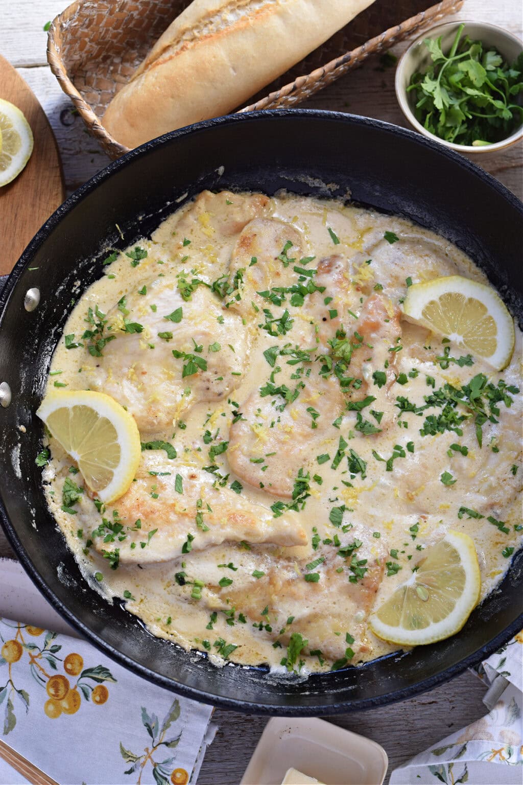 Chicken with Lemon Cream Sauce - Julia's Cuisine