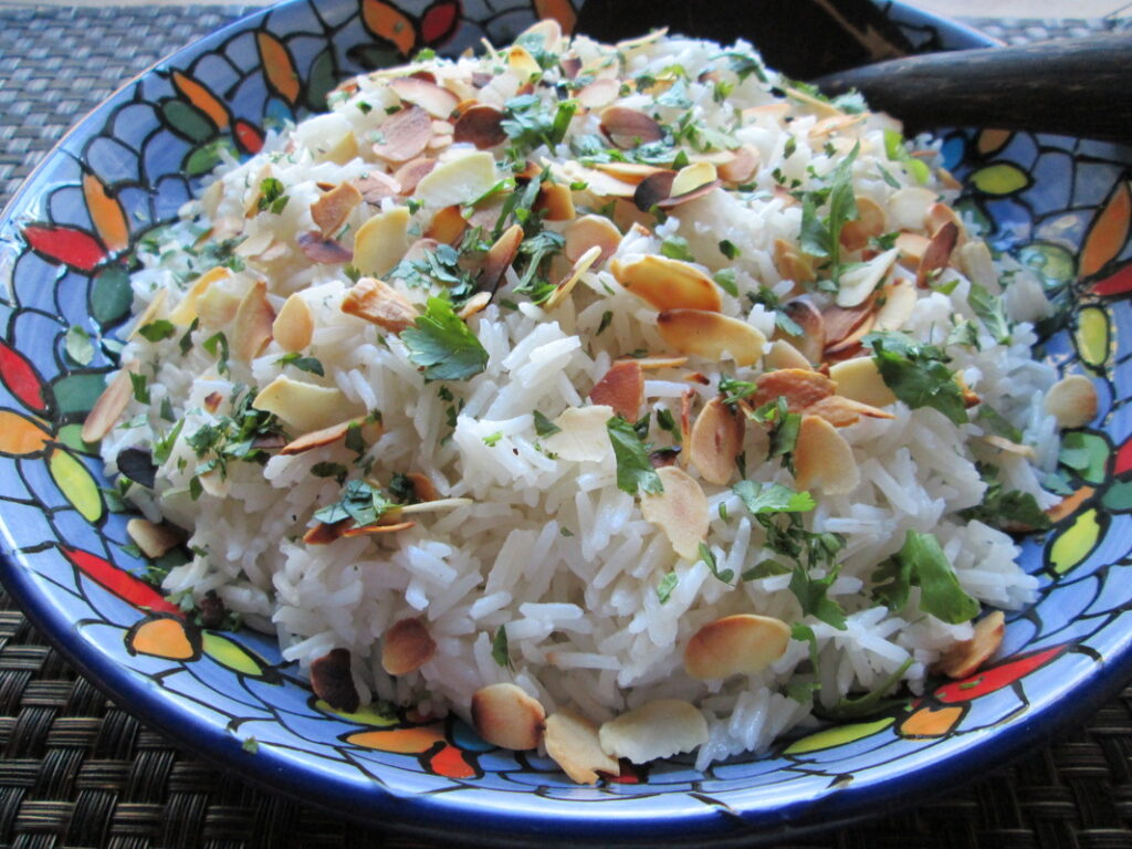 Toasted Almond Basmati Rice - Julia's Cuisine