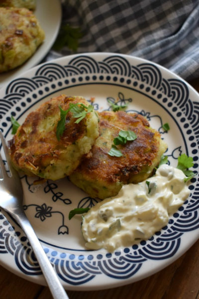 Cod & Leek Cakes with Tartar Sauce - Julia's Cuisine