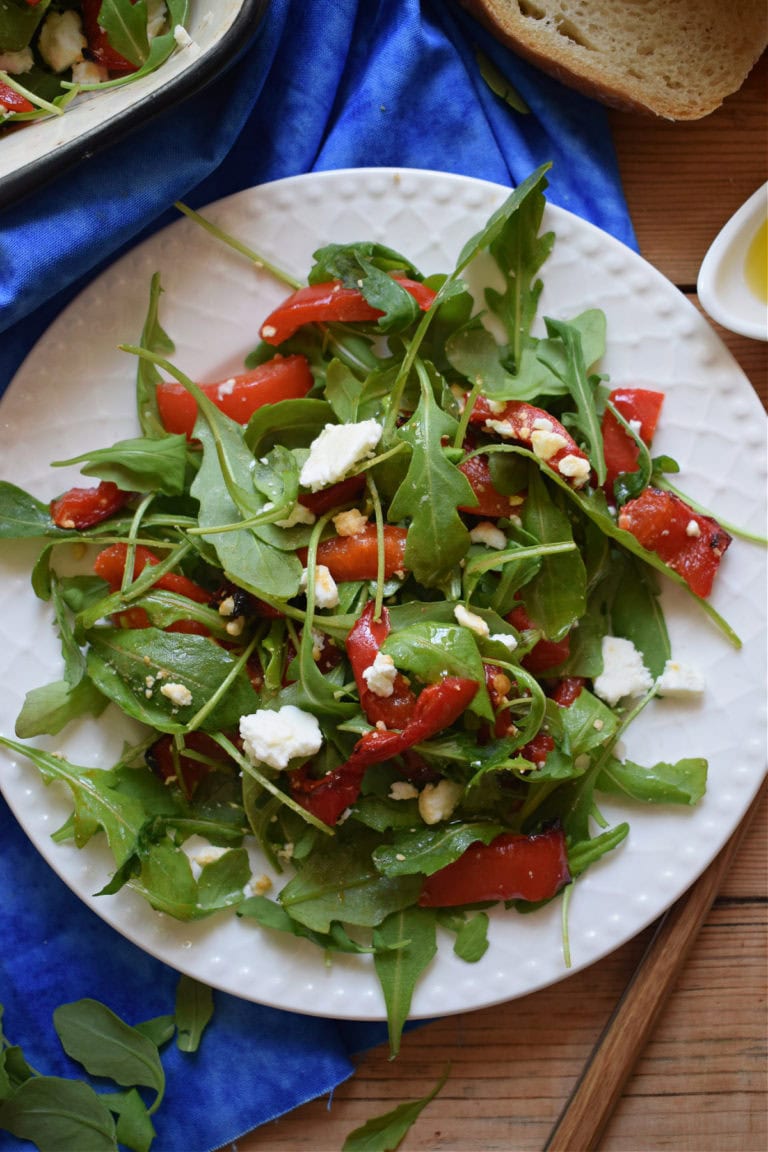 Roasted Red Pepper & Feta Salad - Julia's Cuisine