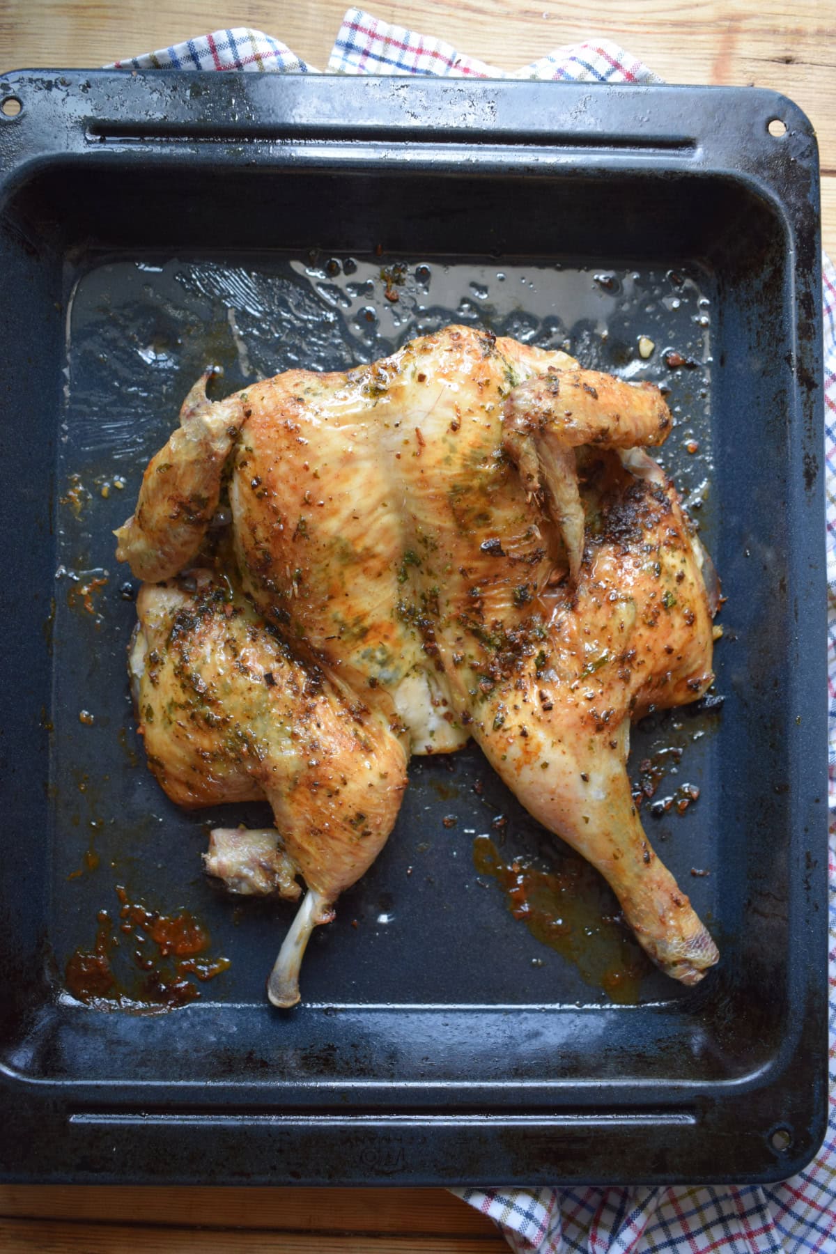 Roasted Spatchcock Chicken - Julia's Cuisine