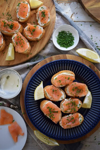 Smoked Salmon and Cream Cheese Canapes - Julia's Cuisine