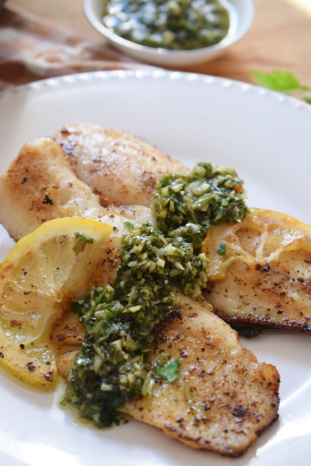 Pan Fried Perch with lemon parsley Sauce - Julia's Cuisine