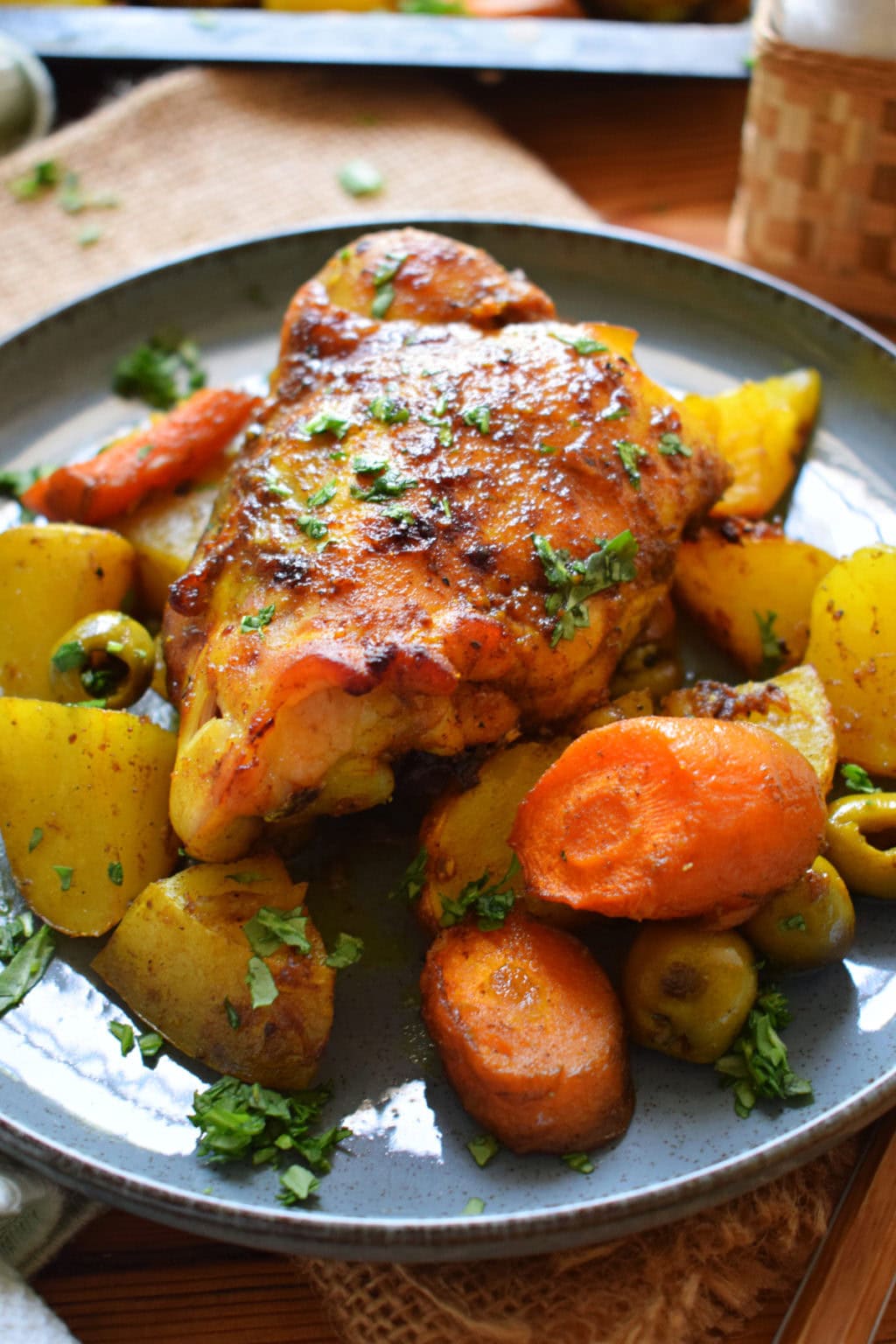 Moroccan spiced Sheet Pan Chicken Dinner - Julia's Cuisine