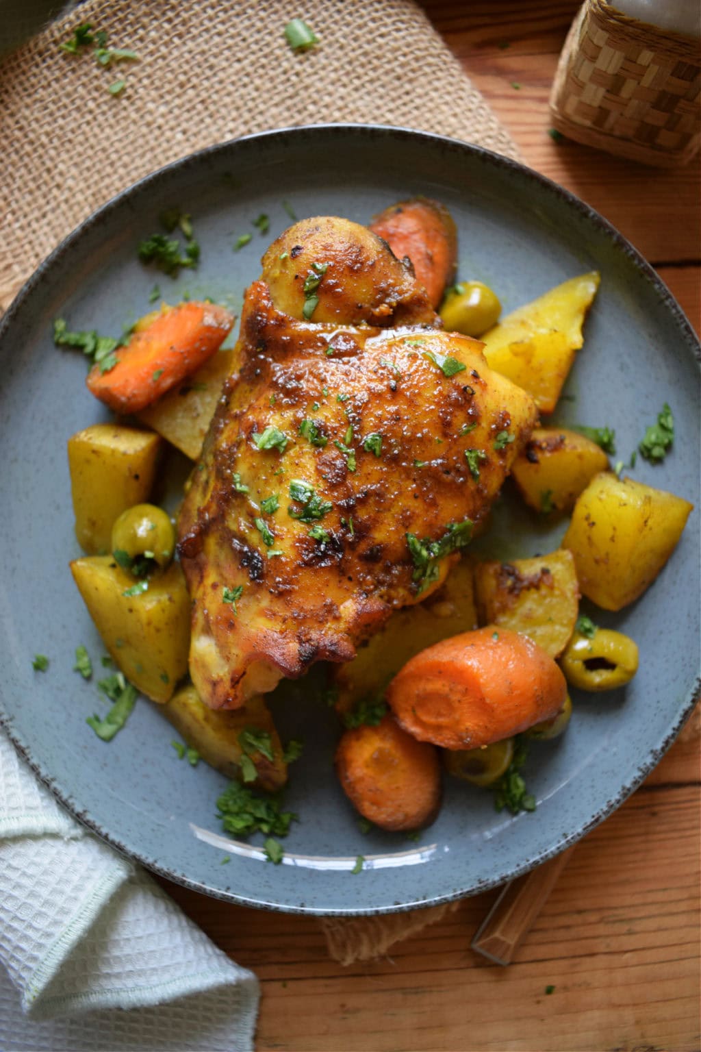 Moroccan spiced Sheet Pan Chicken Dinner - Julia's Cuisine