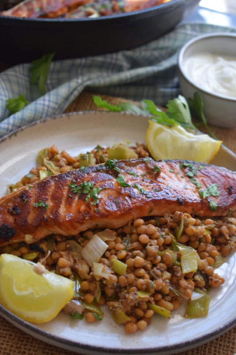 Lemon & Parmesan Perch with Sauteed Spinach - Julia's Cuisine