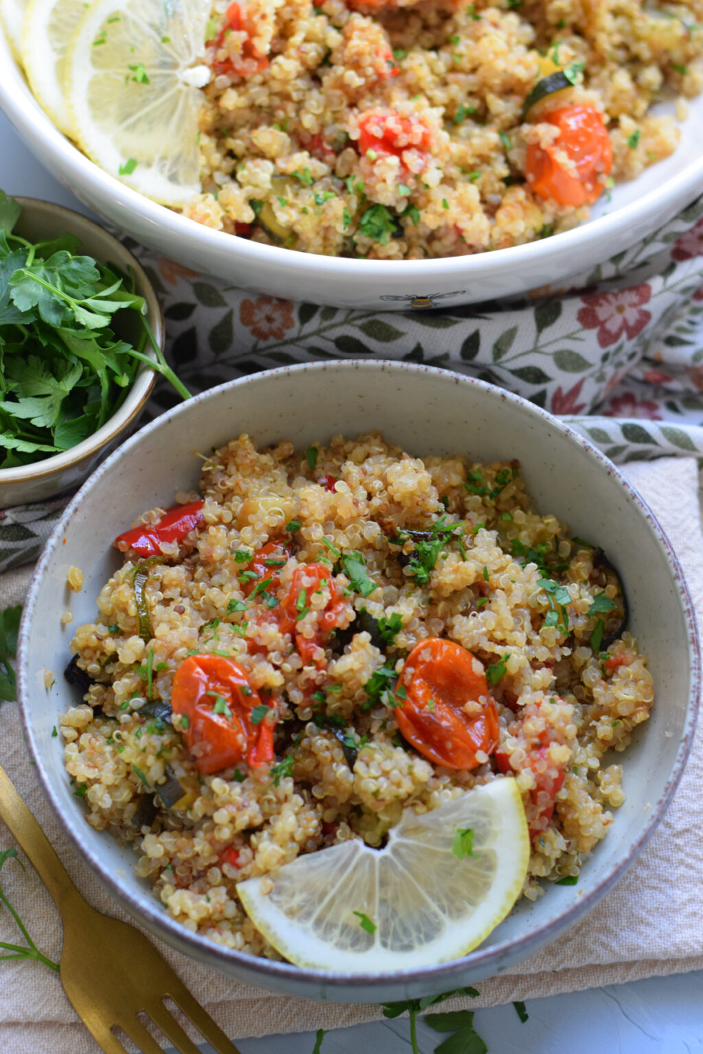 Mediterranean Quinoa with Roasted Vegetables - Julia's Cuisine