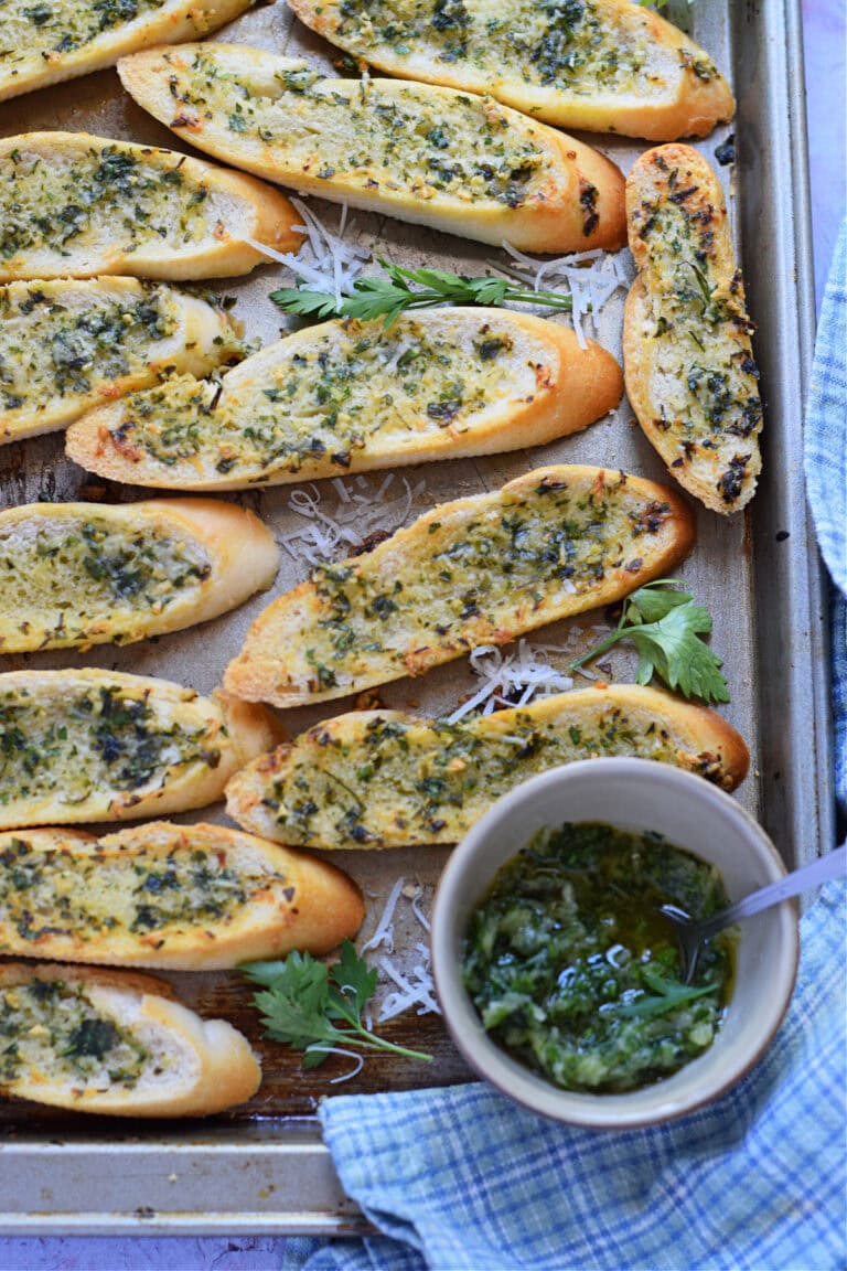 Garlic Parmesan Crostini - Julia's Cuisine