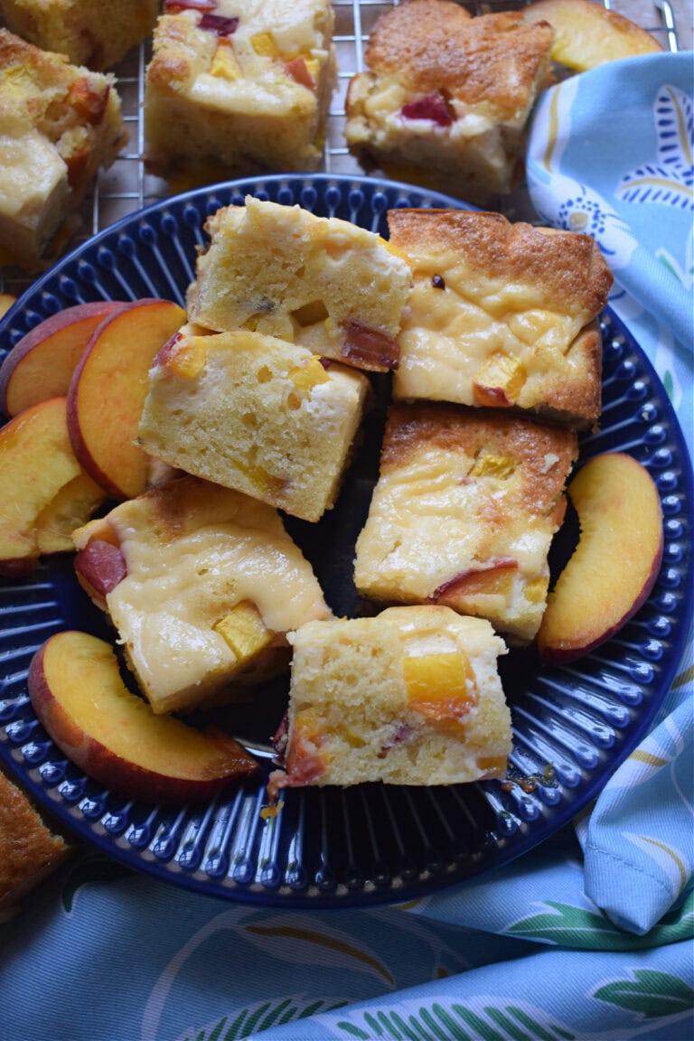 Cream Cheese Peach Cake - Julia's Cuisine