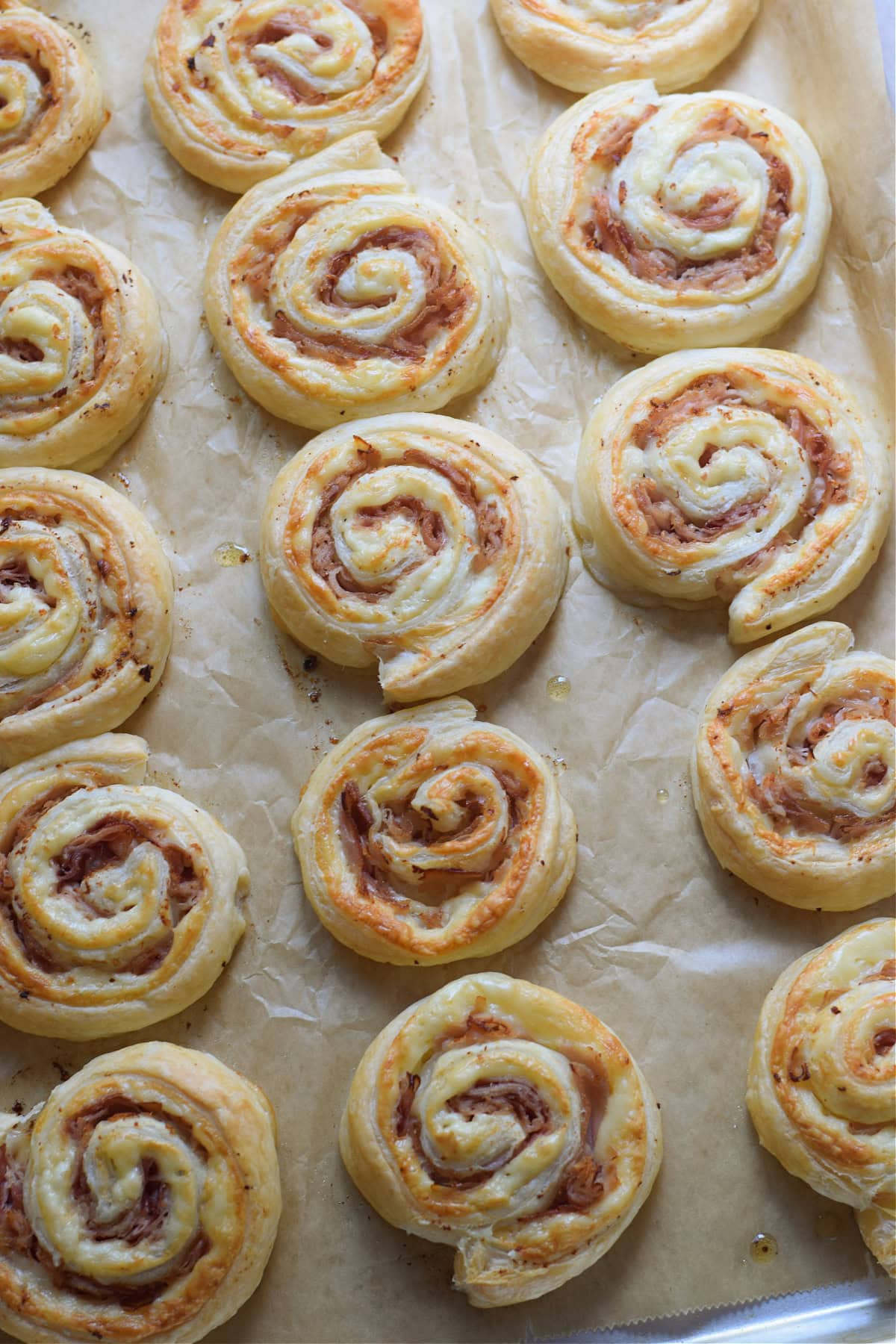 Ham and Cheese Pinwheels with Puff Pastry - Julia's Cuisine